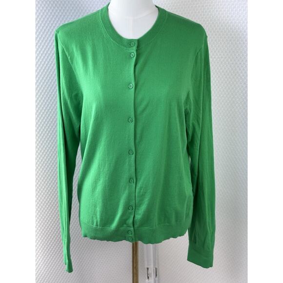 J. Crew | Sweaters | J Crew Classic Cardigan Sweater New Green Xl 8 ...
